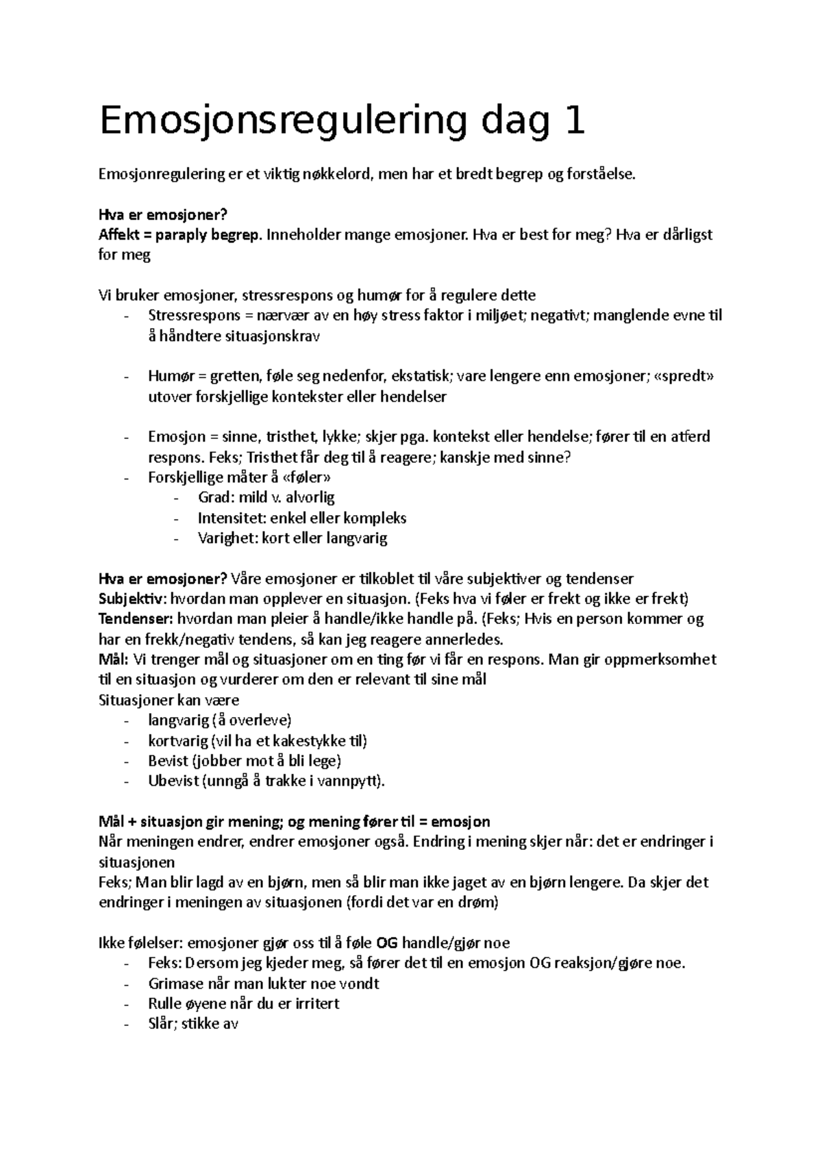 Emosjonsregulering 1 - kjernefaktorer, the modal model process ...