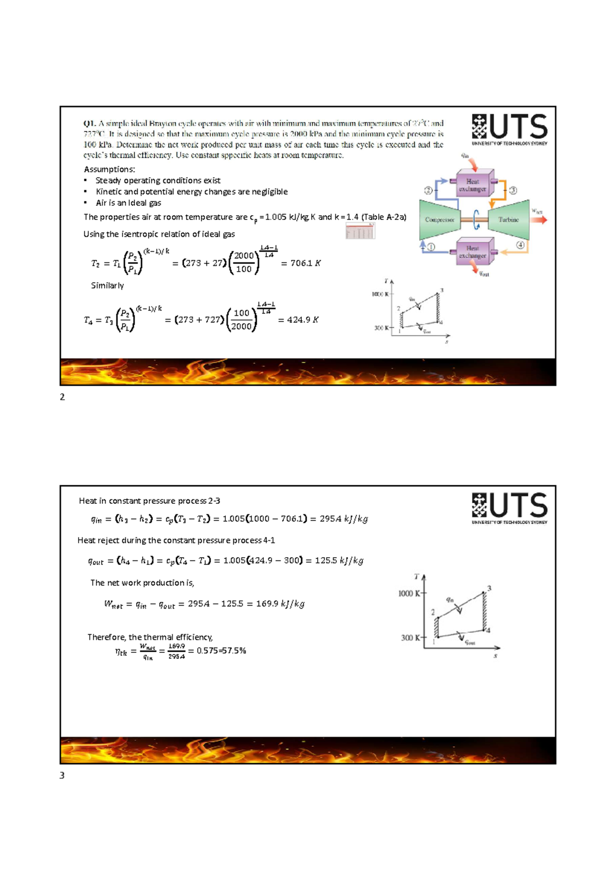 Tutorial 6 solution - Assumptions: • Steady operating conditions exist ...