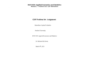 BUS 5030 Module 4 - Problem Set Hypothesis Testing and Linear ...