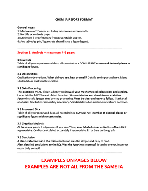 CHEM IA Report Format part 2 Method - CHEM IA REPORT FORMAT General ...