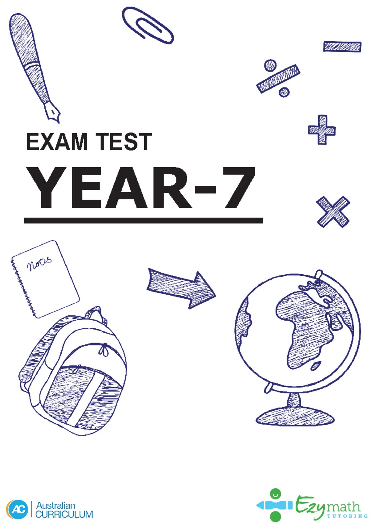 Year 7 Maths Test - Yearly Exam - EXAM TEST YEAR- 60: Time available ...