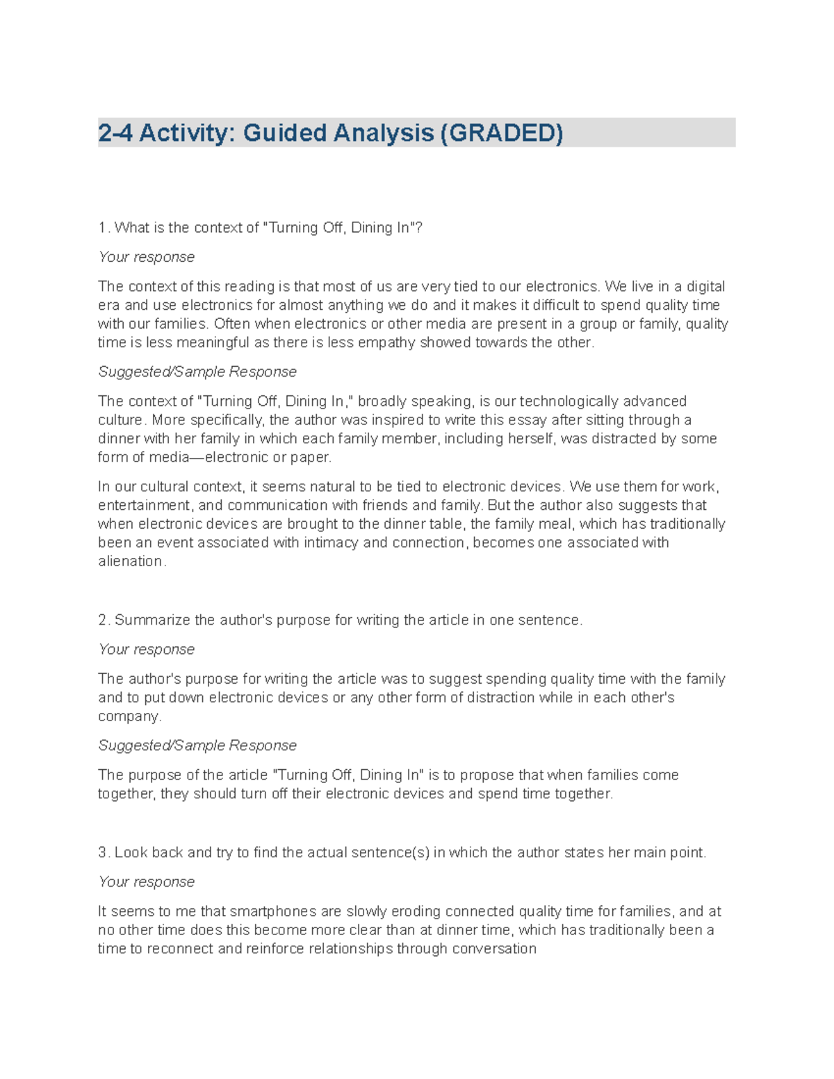 2-4 Activity- Guided Analysis ( Graded) Questions and Answers - 2-4 ...