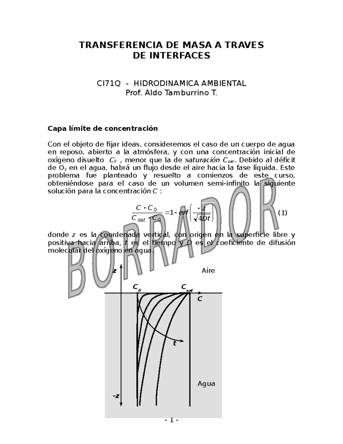 Interf Mass Transf i - TRANSFERENCIA DE MASA A TRAVES DE INTERFACES ...