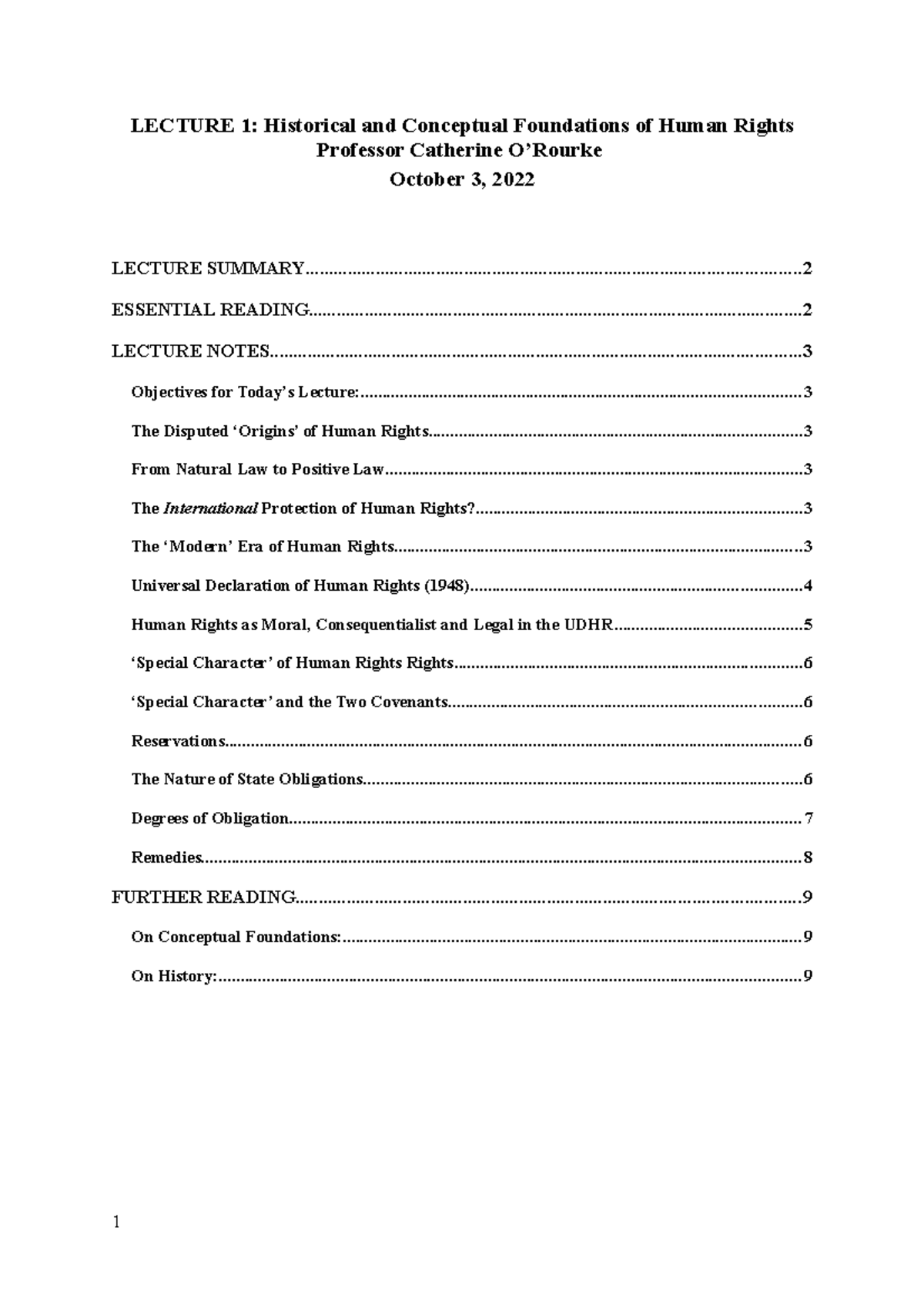 1 Historical and Conceptual Foundations of Human Rights - - Studocu