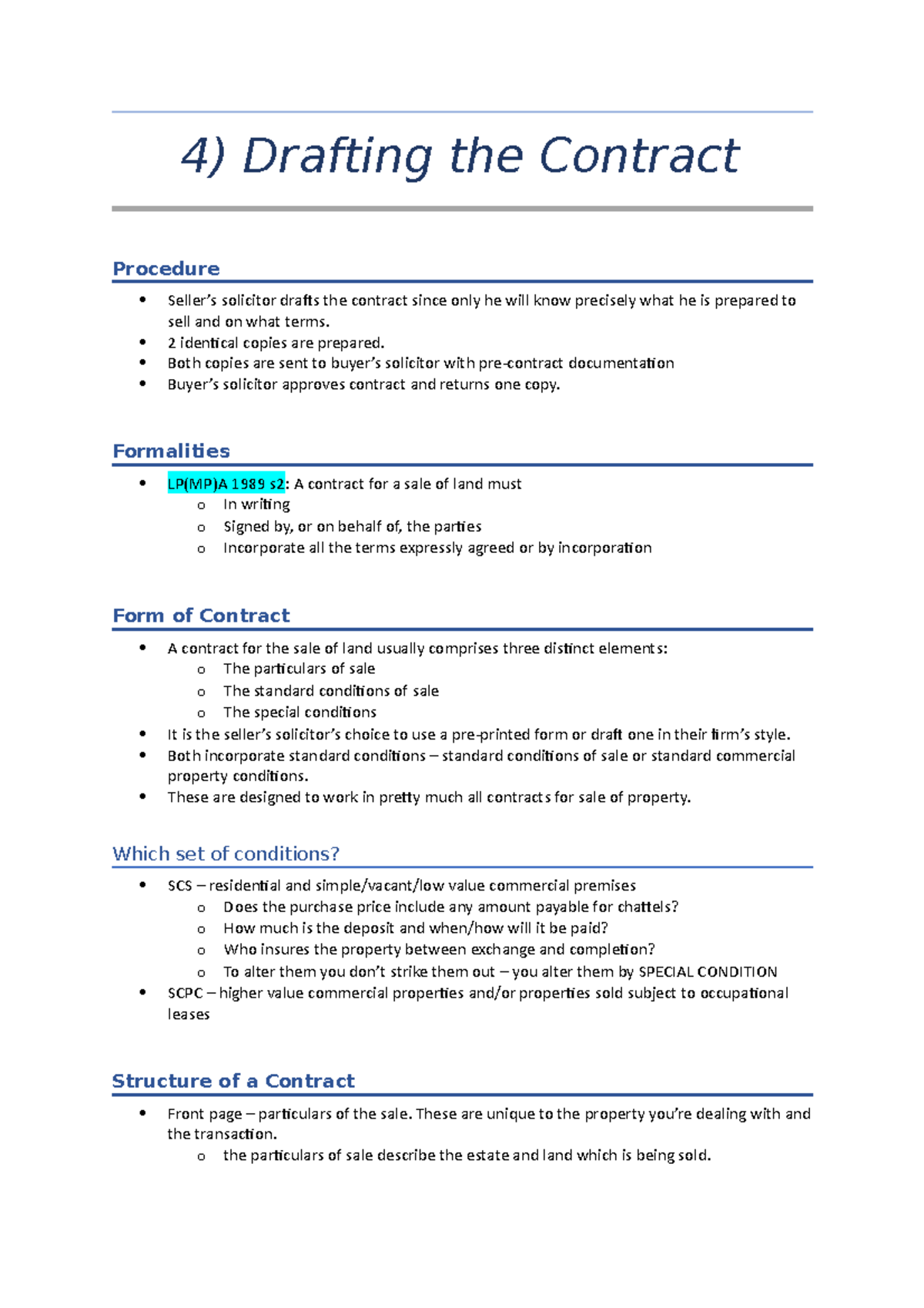 4) Drafting the Contract ( Highlight) - 4) Drafting the Contract ...