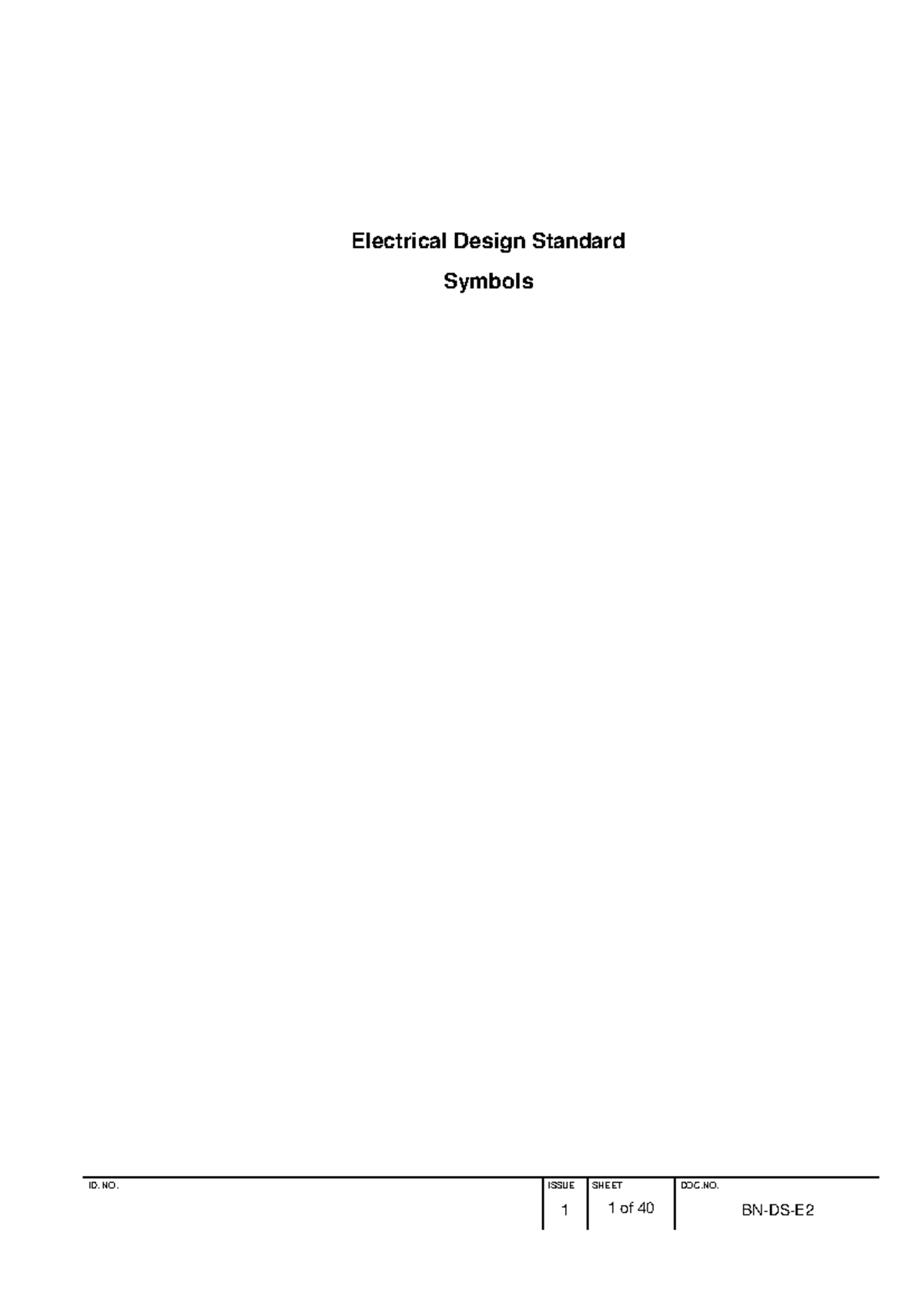 Simbologia electrica - ID. NO. ISSUE SHEET 1 of 40 DOC. Electrical ...