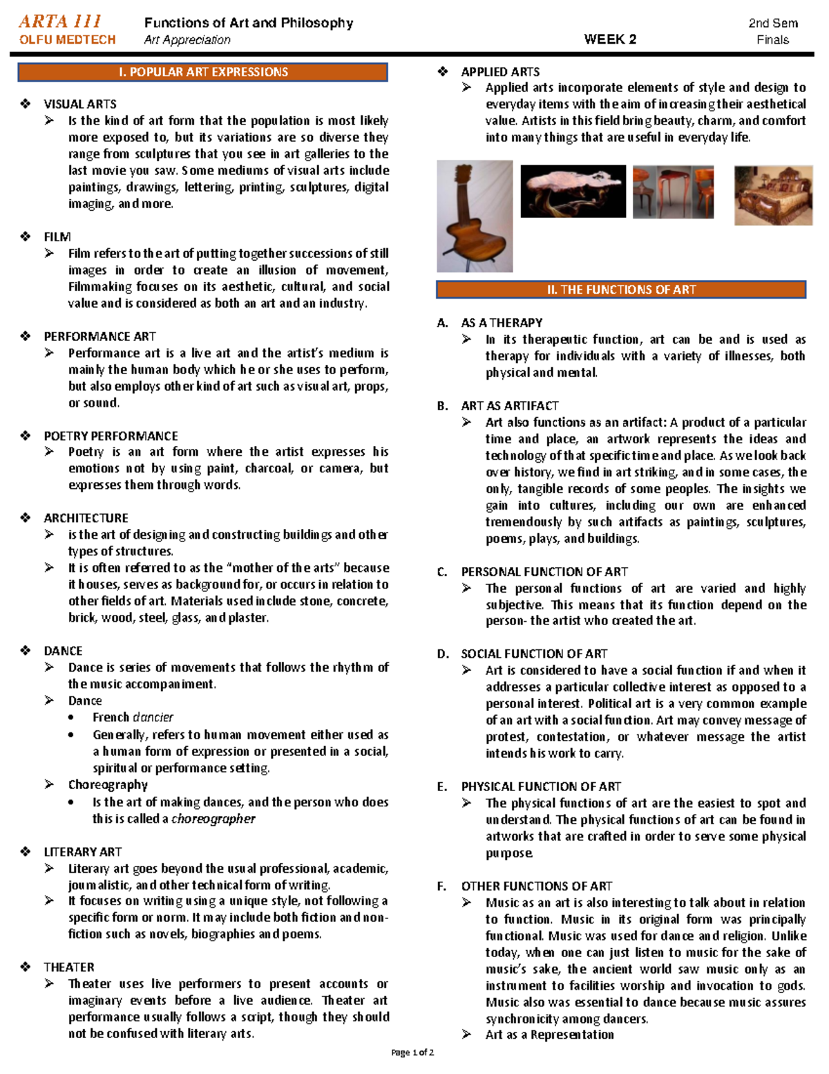 ARTA Trans 2 - kimi lang bhie - ARTA 111 Functions of Art and ...