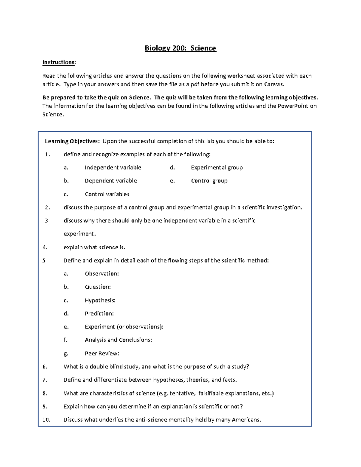 A. Dizon Science Lab Report Fall 2021 - Biology 200 : Science ...