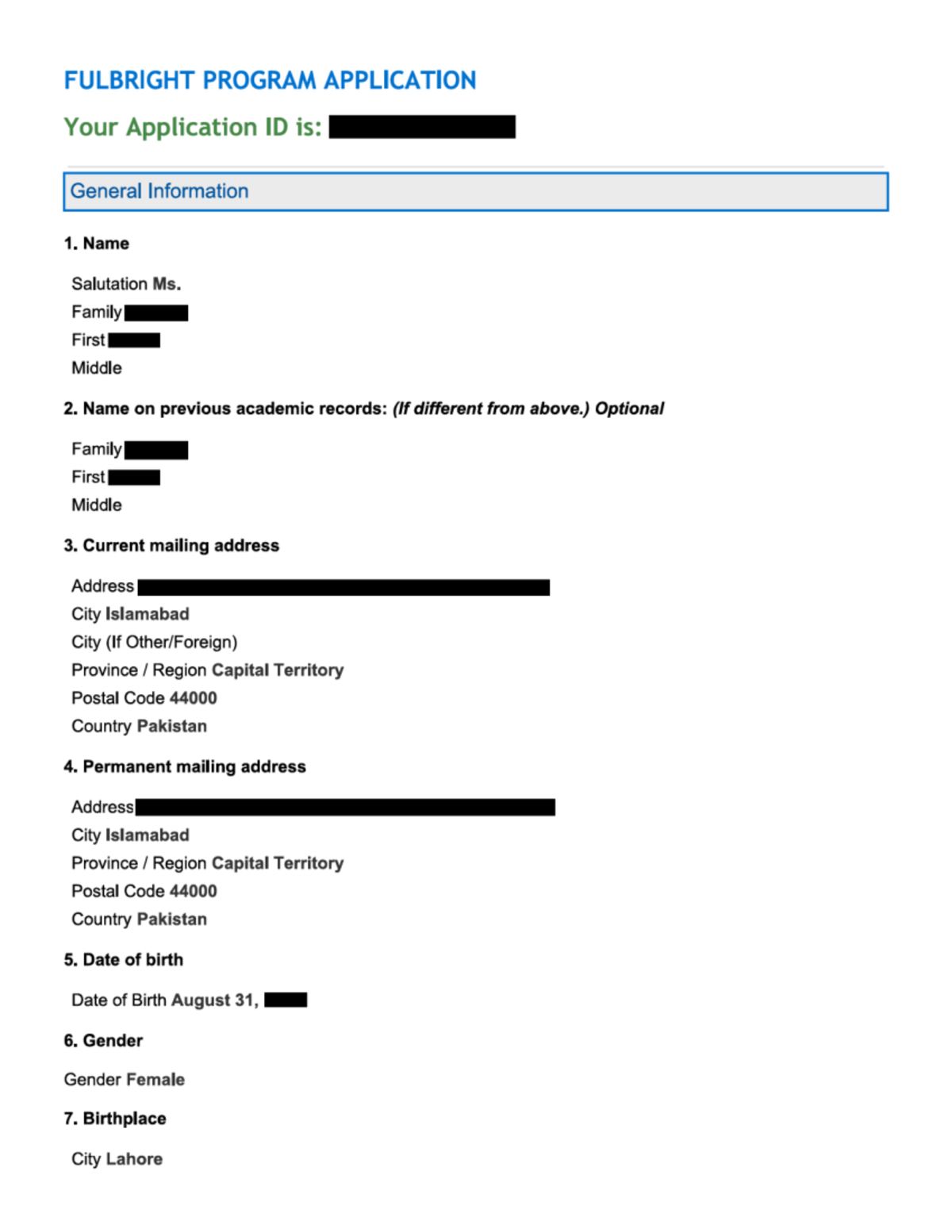 Sample Fulbright Application For Guidance - FBRM - Studocu