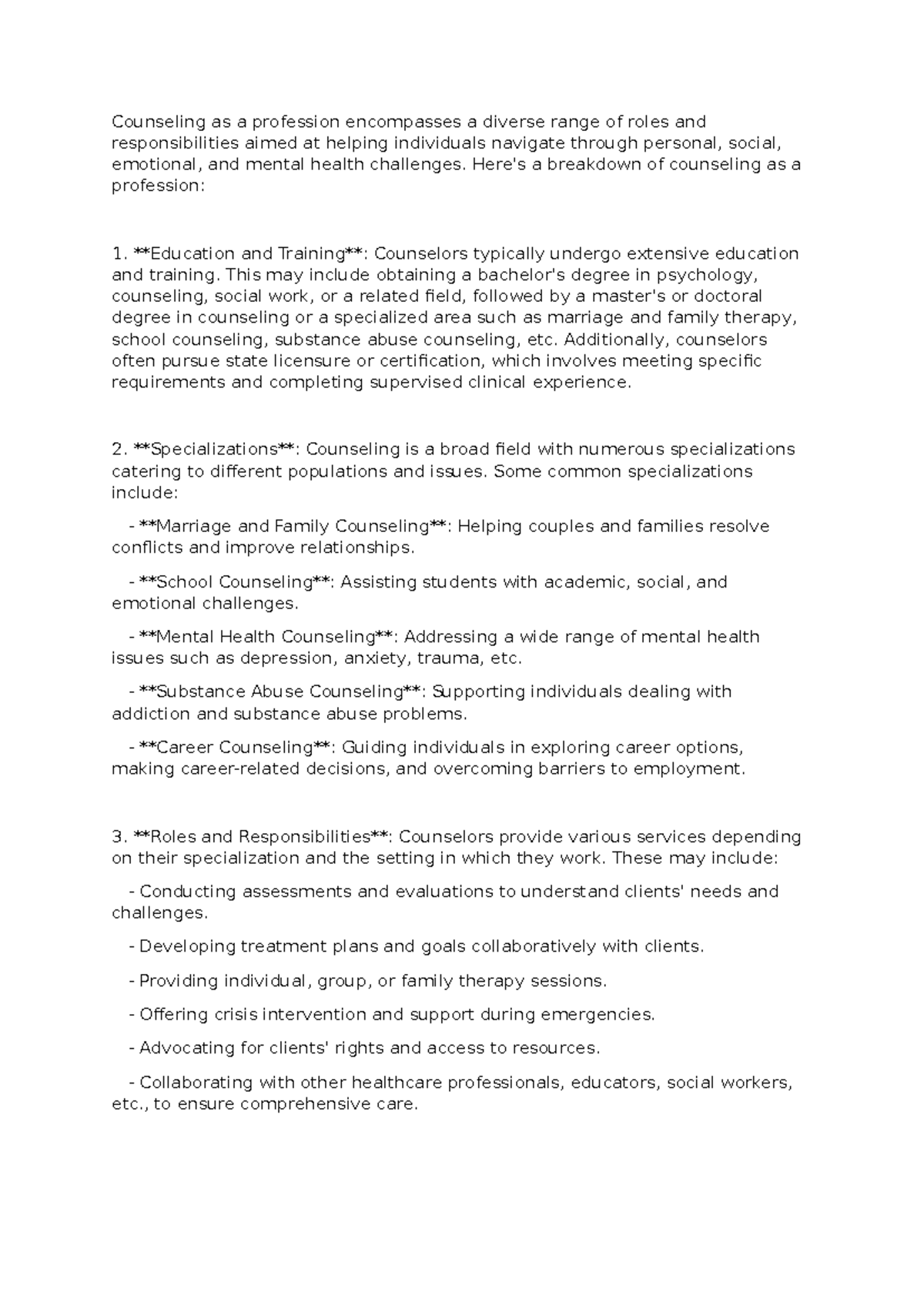 Counselling as a profession - Here's a breakdown of counseling as a ...