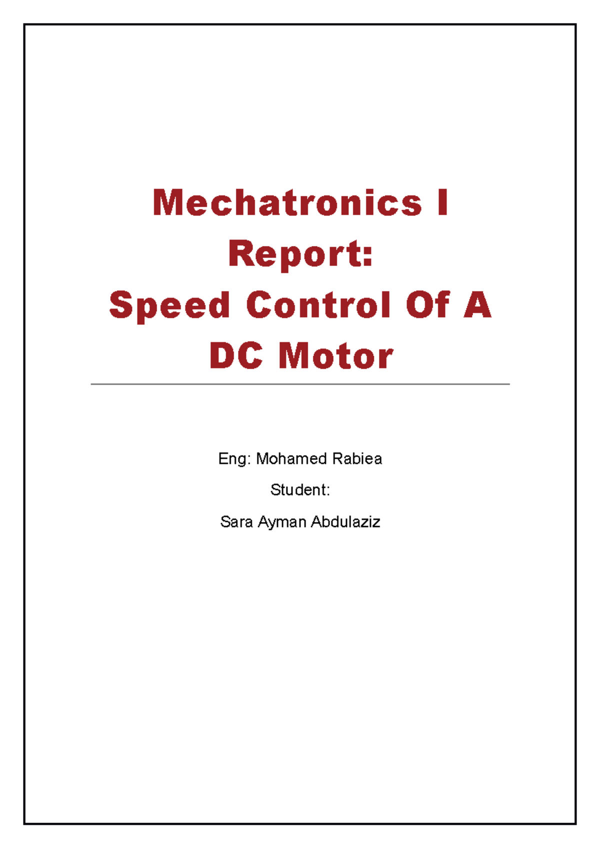 Mechatronics I - Machine Element Design (ME2525:03) - Mechatronics I ...