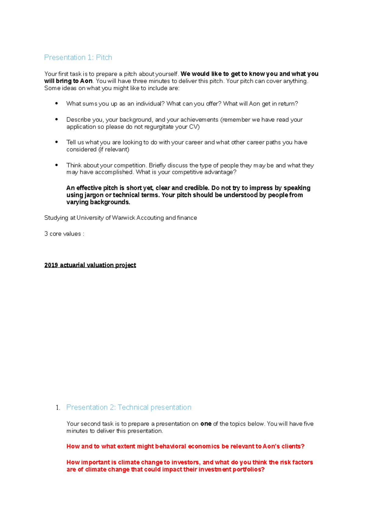 Presentation 1 - yes - Presentation 1: Pitch Your first task is to ...