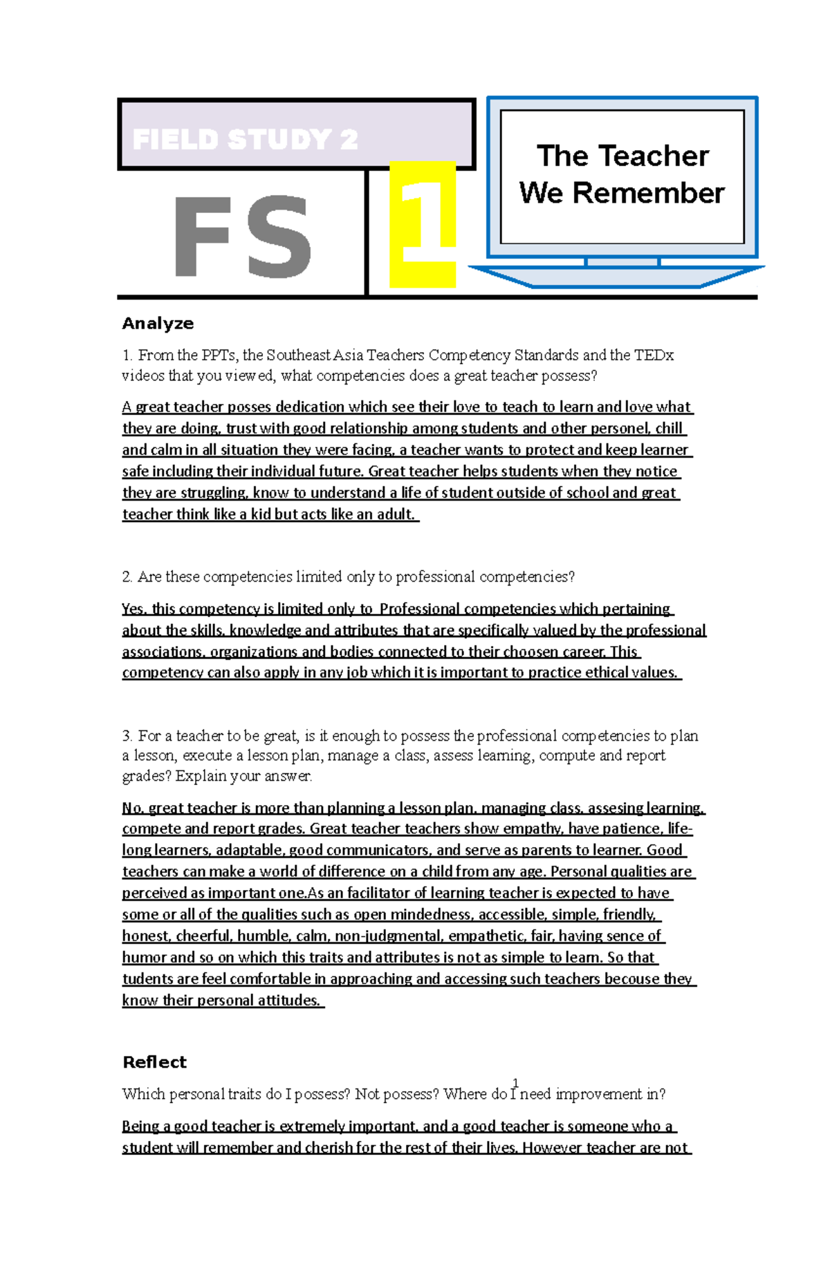 Field-Study - Serves as guide for field study 1 - 1 ####### Analyze ...