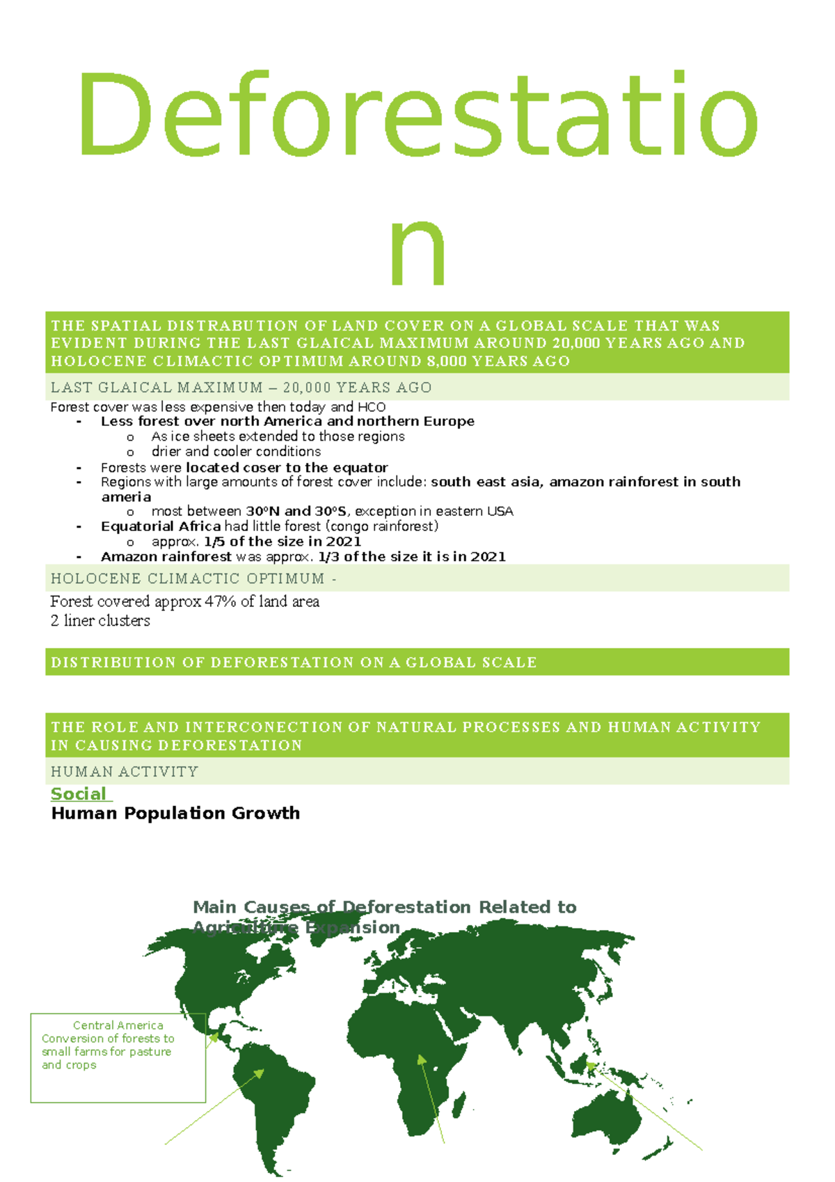 U3AOS2.3 Deforestation - Deforestatio n THE SPATIAL DISTRABUTION OF ...