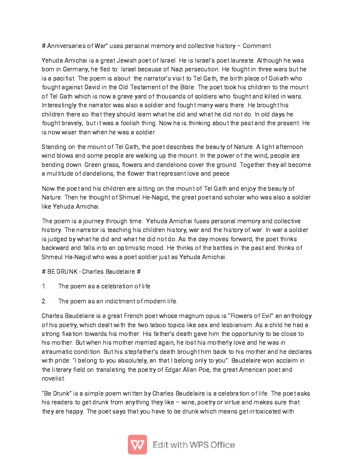 AP Essay QA - Summary B. A English language and literature ...