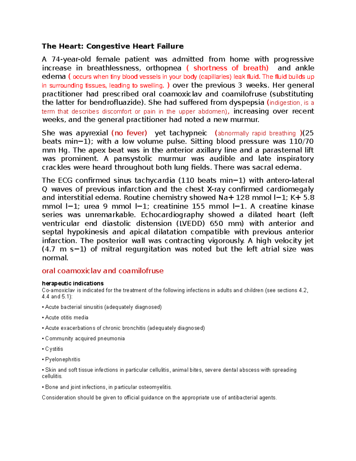 Sample/practice exam 18 October 2020, questions and answers - The Heart ...