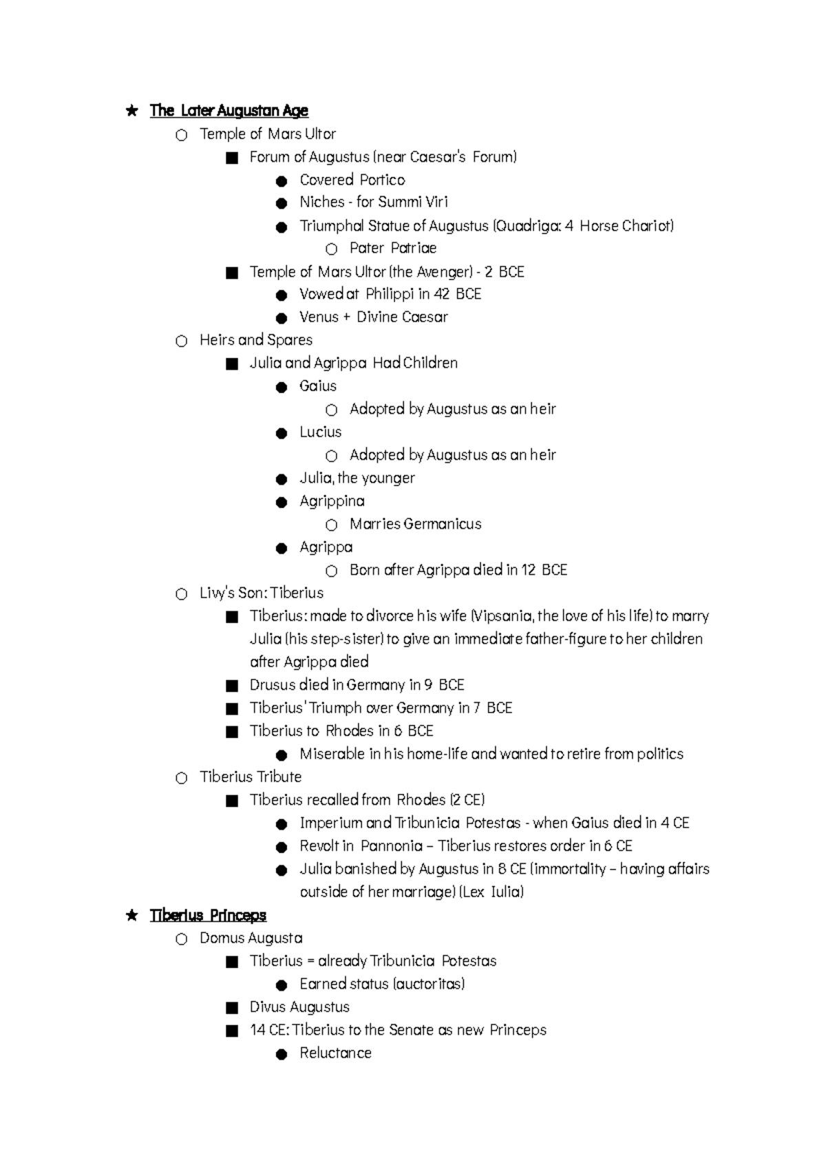 3. Augustus to Tiberius Founding the Prinicpate - ★ The Later Augustan ...