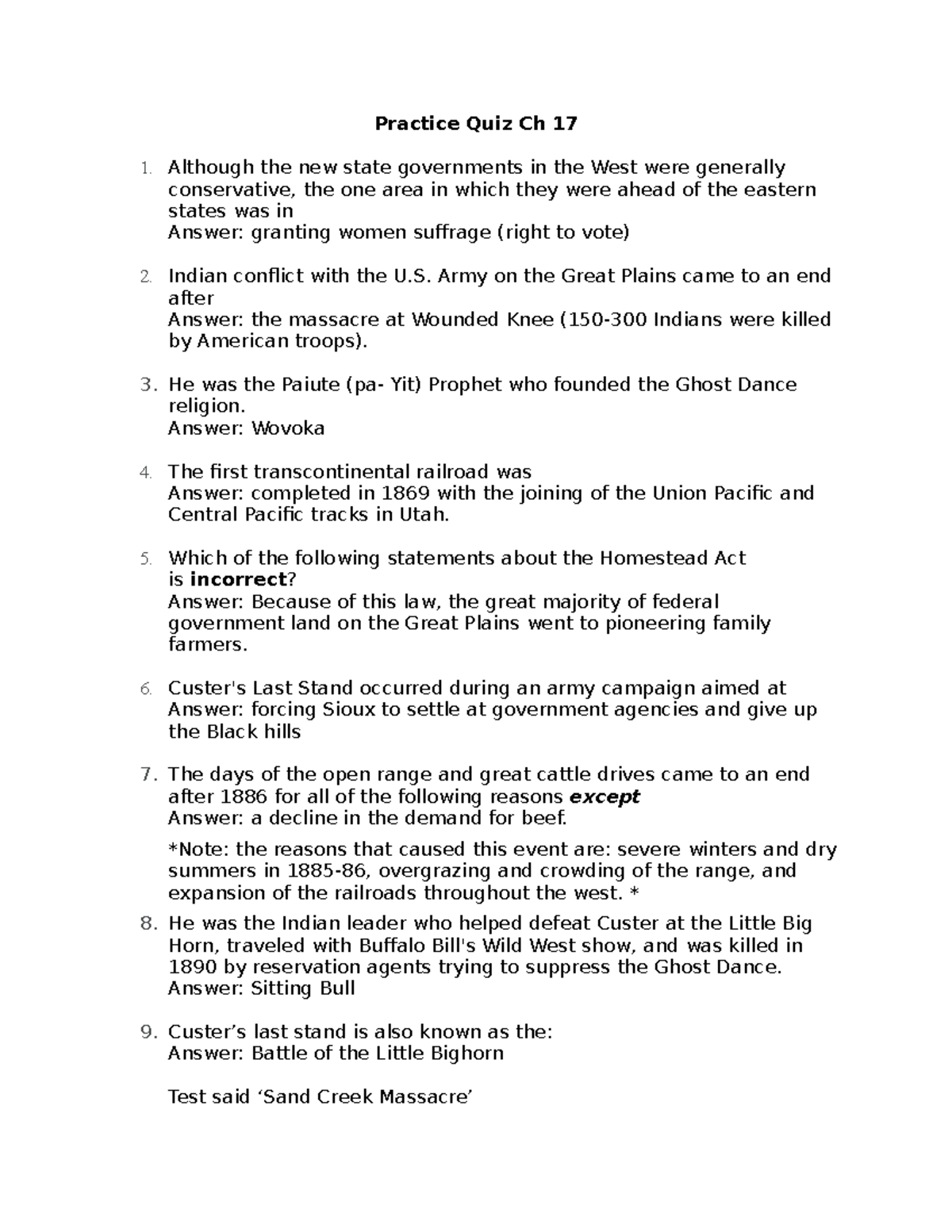 Practice Quizzes 17-20 - Practice Quiz Ch 17 Although the new state ...