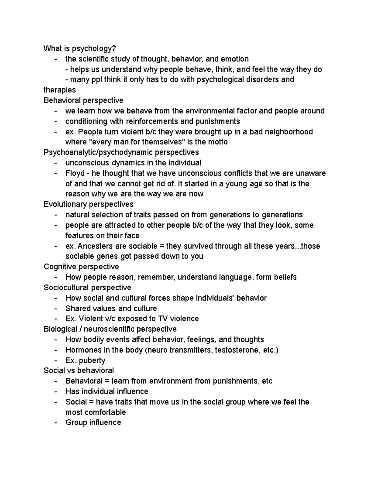 Gen Psych 43 - Notes taken directly from lecture, needed to succeed in ...