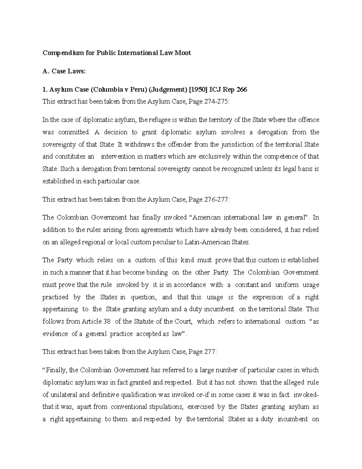 Compendium Applicant - Compendium for Public International Law Moot A ...