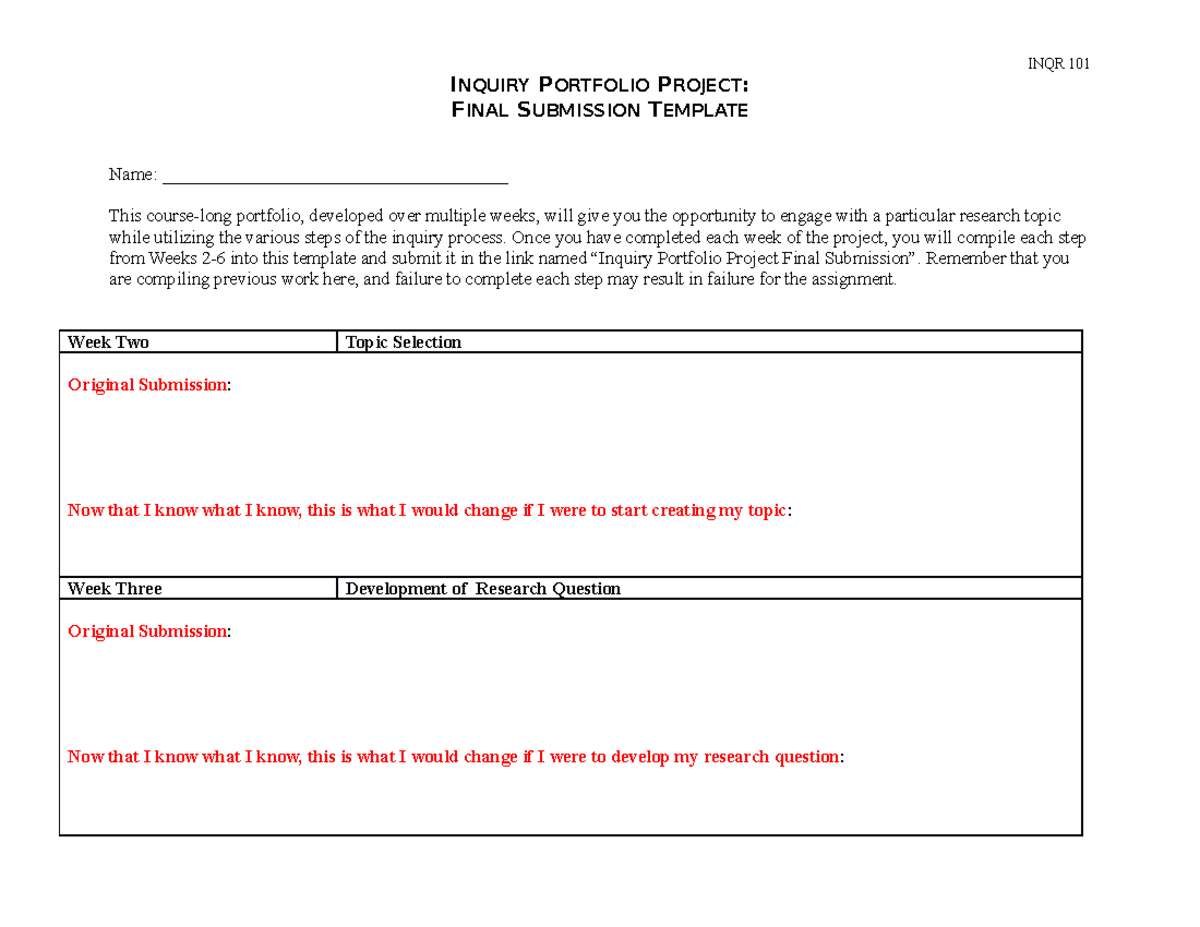Inquiry Portfolio Project Final Submission Template - INQUIRY PORTFOLIO ...