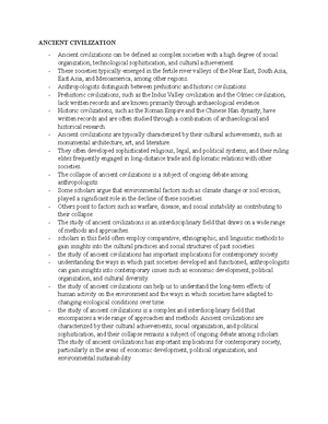 Mesoamerican Archaeology Notes 2 - MESOAMERICAN ARCHAEOLOGY One of the ...