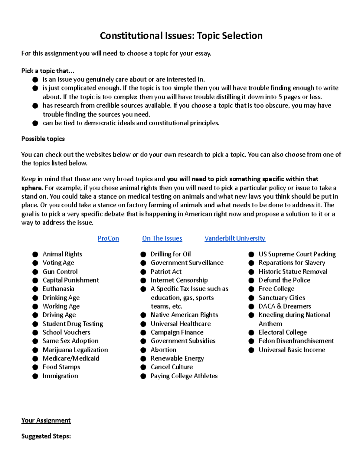 Jeriel Dao-Copy of SS 11.2.3 Topic Selection - Constitutional Issues ...
