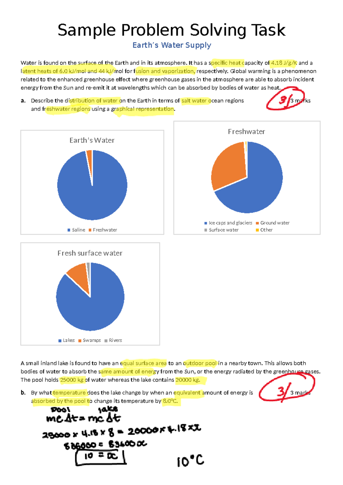 Sample Problem Solving Task copy - Sample Problem Solving Task Earth’s ...