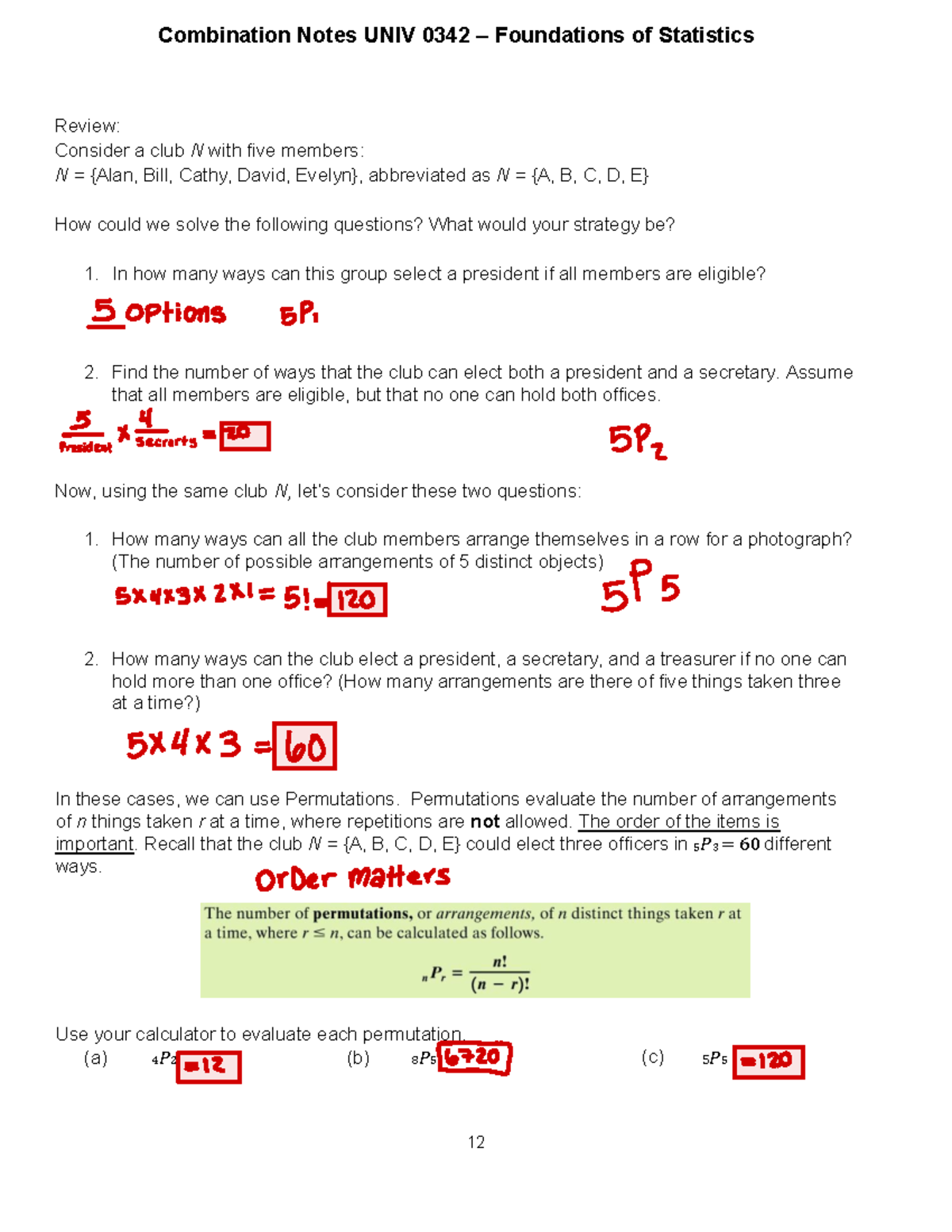 Foundation of statics (12) - 12 ####### Combination Notes UNIV 0342 ...