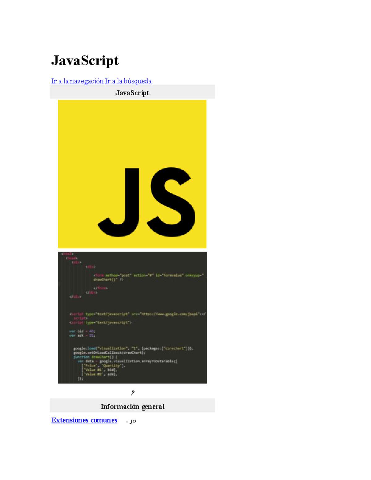 Java Script - Reporte sobre los temas de programacion - JavaScript Ir a ...