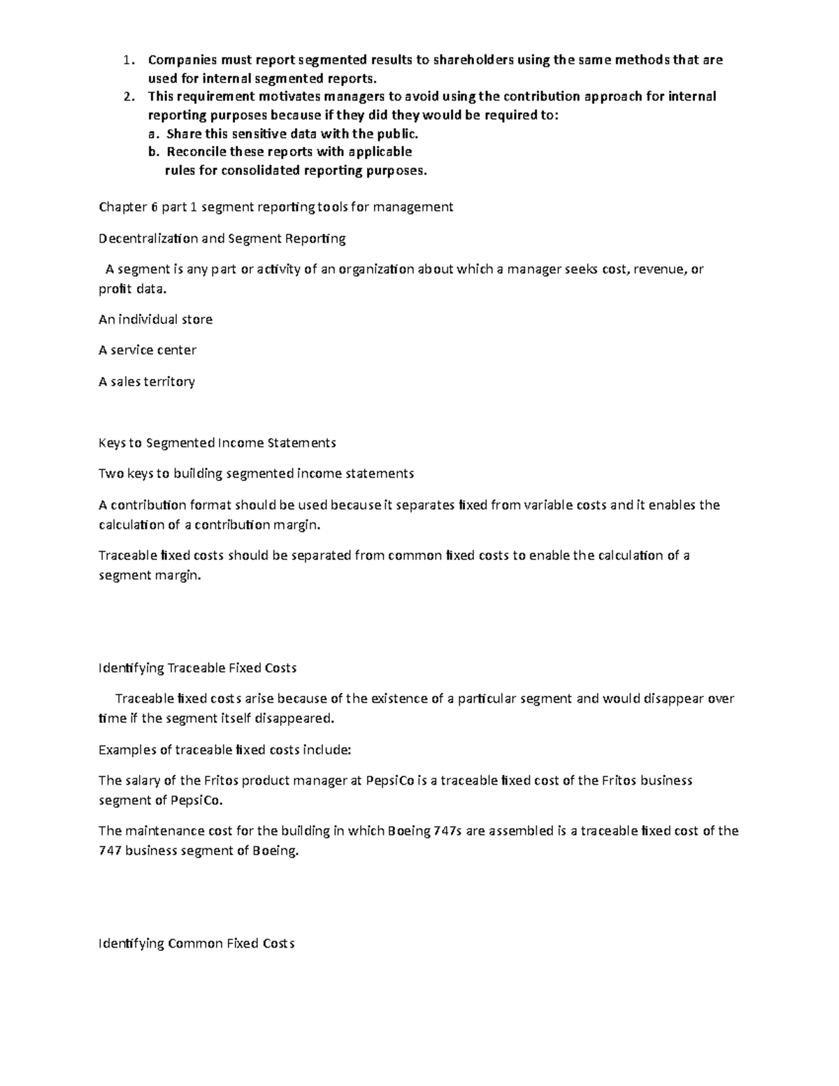 Chapter 6 part 1 segment reporting tools for management - used for ...