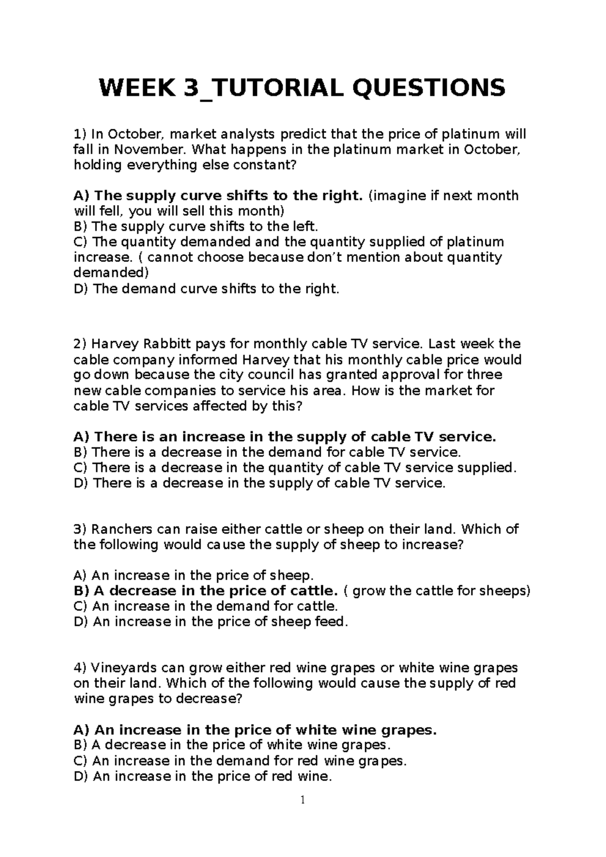 Week 3 Tutorial Questions-1 - WEEK 3_TUTORIAL QUESTIONS In October ...