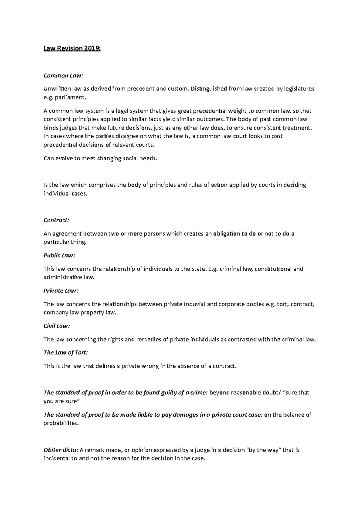 Law Revision 2019 - definitions - Law Revision 2019: Common Law ...
