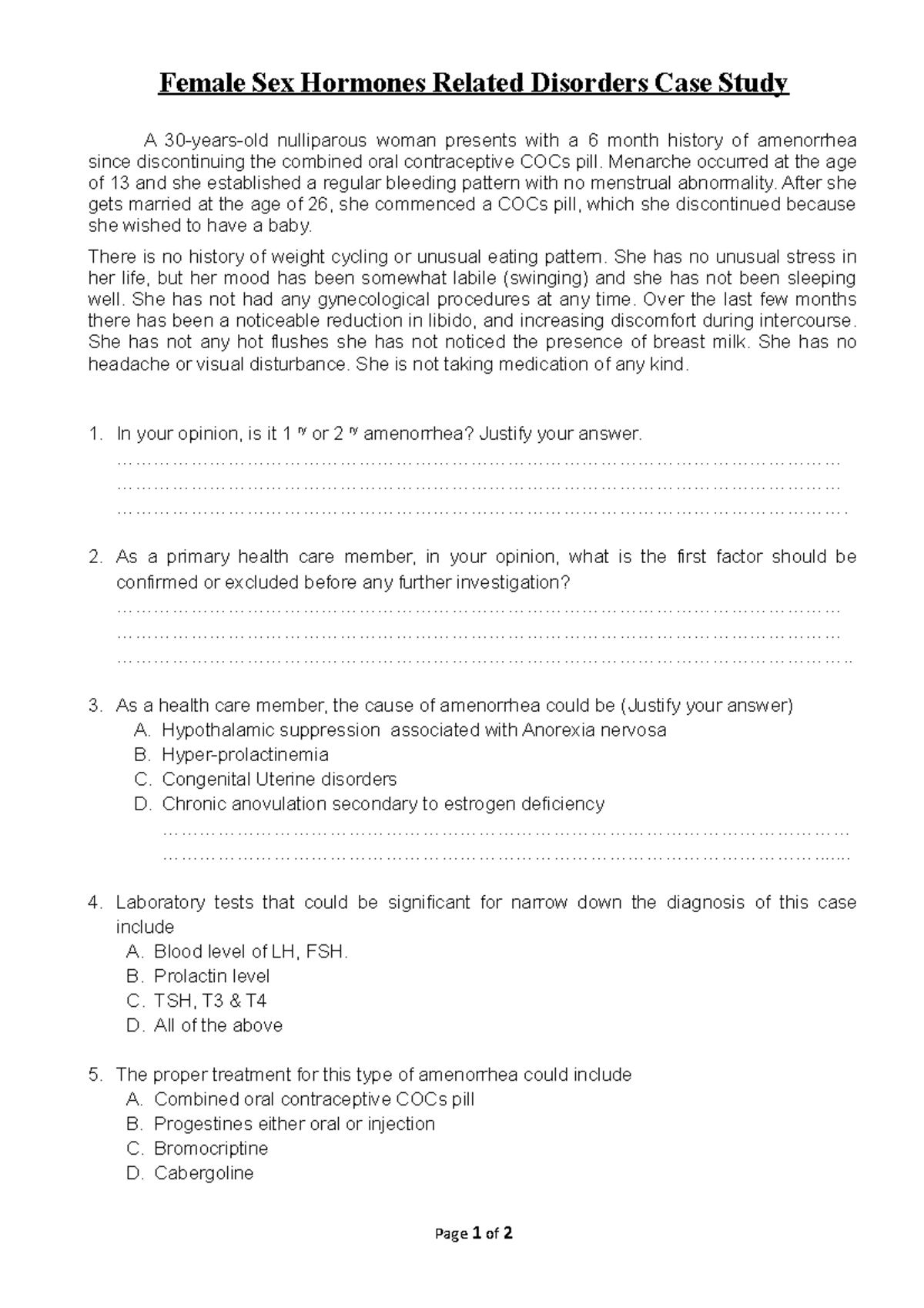 3- Female Sex Hormones Disorders Amenorrhea - Female Sex Hormones ...
