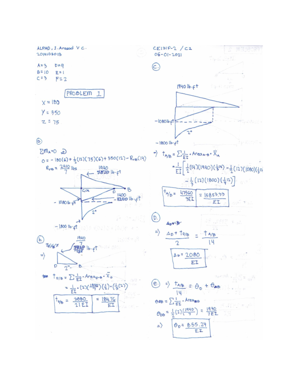 CE131 - Problem Set - BS Civil Engineering - Studocu
