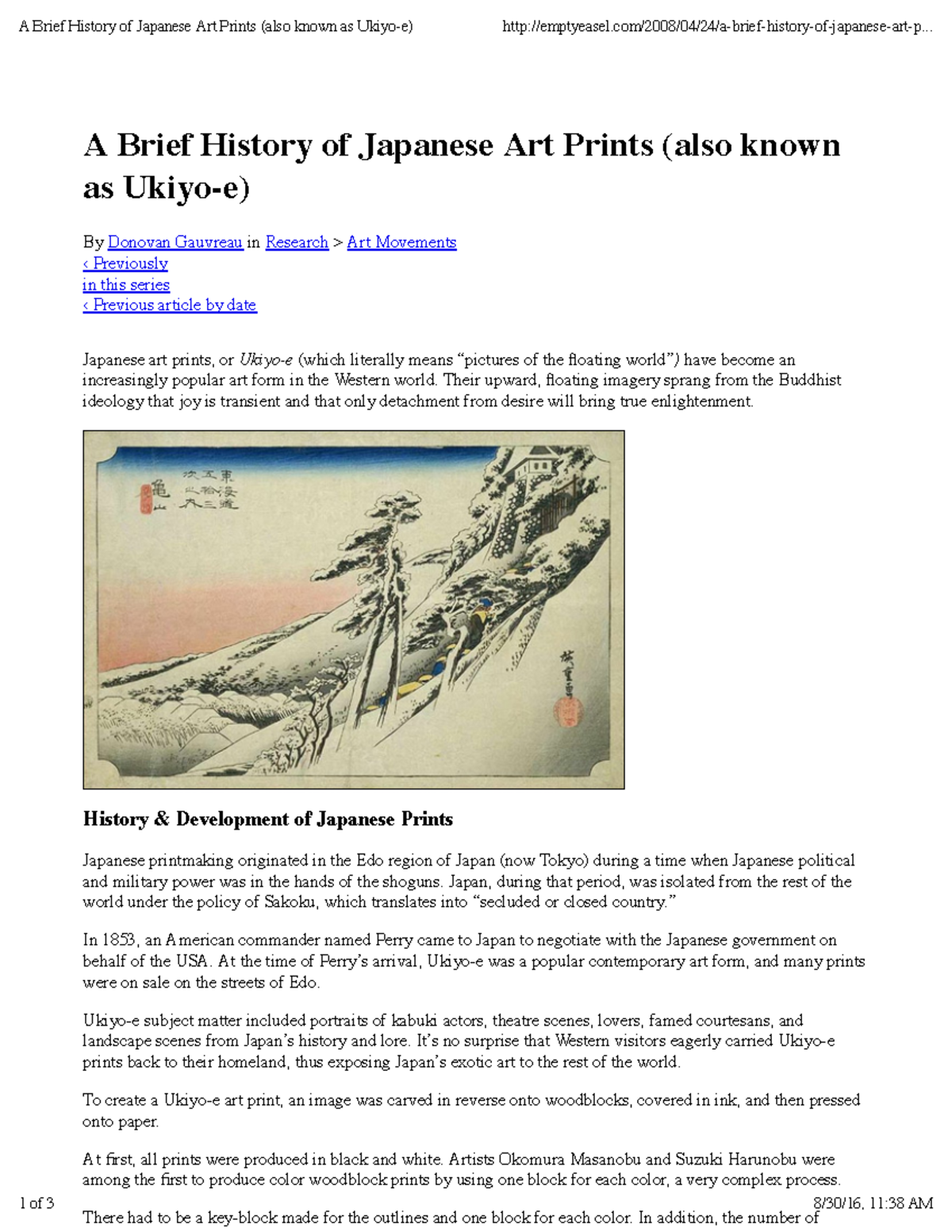 A Brief History of Japanese Art Prints (also known as Ukiyo-e) - Their ...