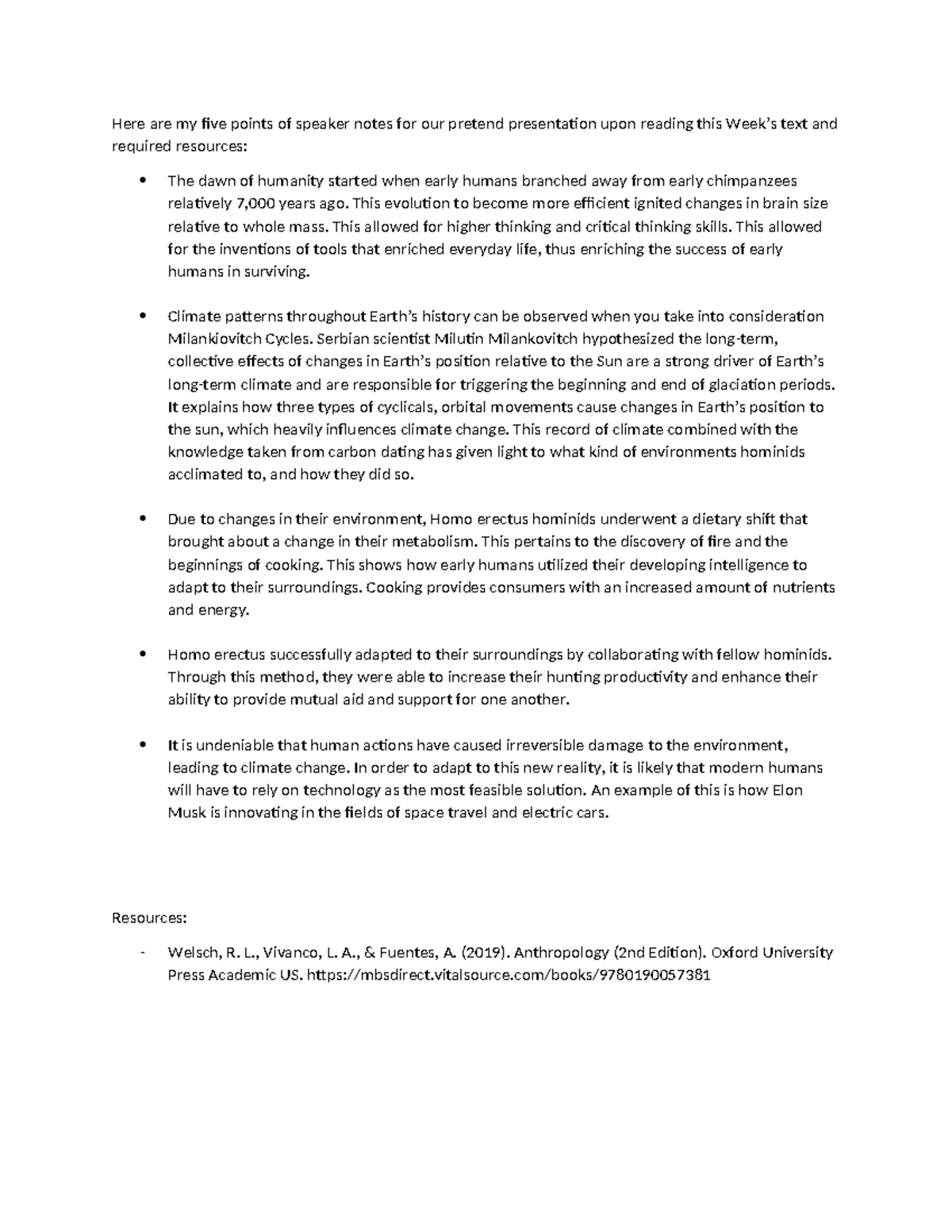 Week 3 - Discussion - Here are my five points of speaker notes for our ...