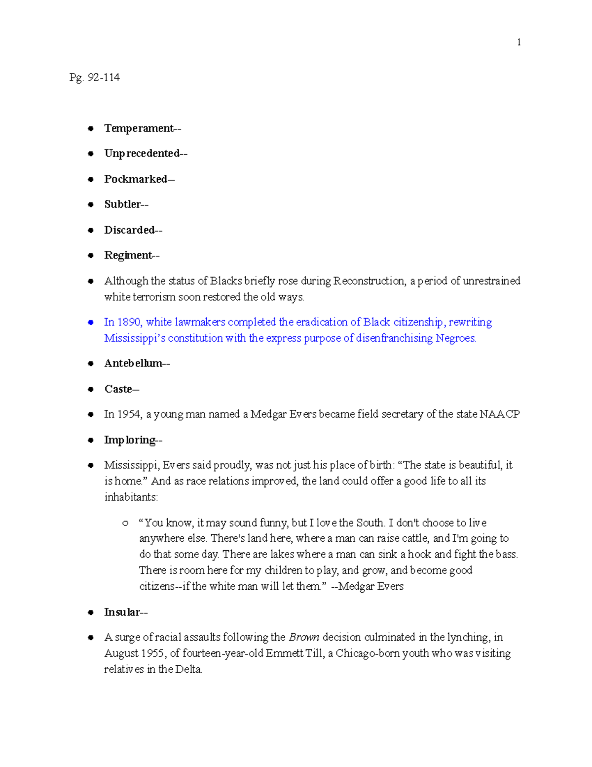 AFRA220- Freedom Bound (book notes) - Pg. 92- Temperament ...