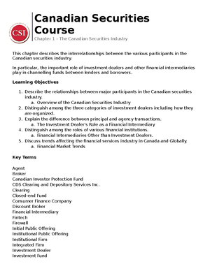 Canadian Securities Course - Section Test - Canadian Securities Course ...