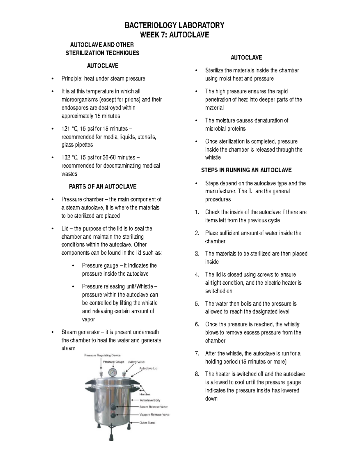 Week 7 Laboratory - Lecture notes 1-5 - BACTERIOLOGY LABORATORY WEEK 7 ...