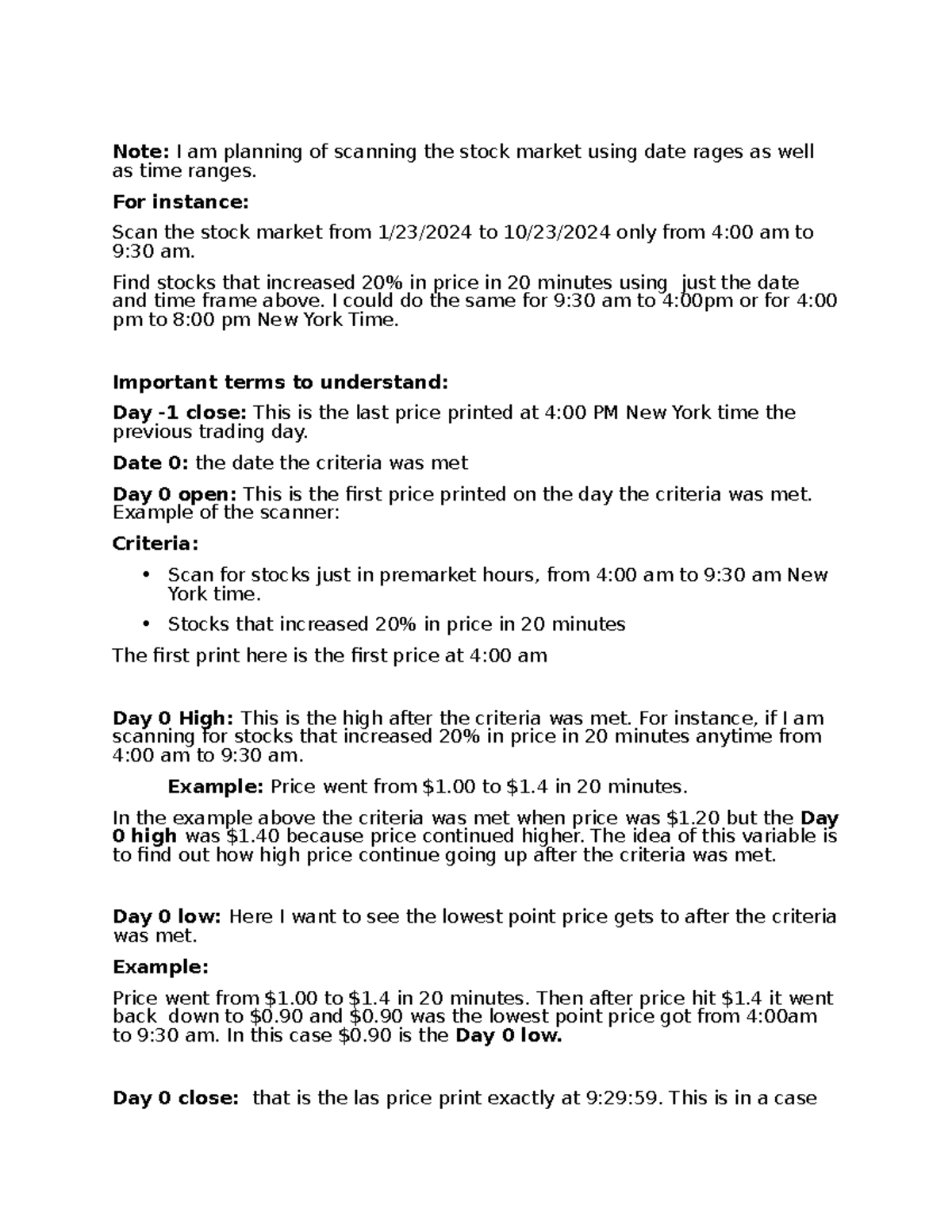Python program - Project description - Note: I am planning of scanning ...