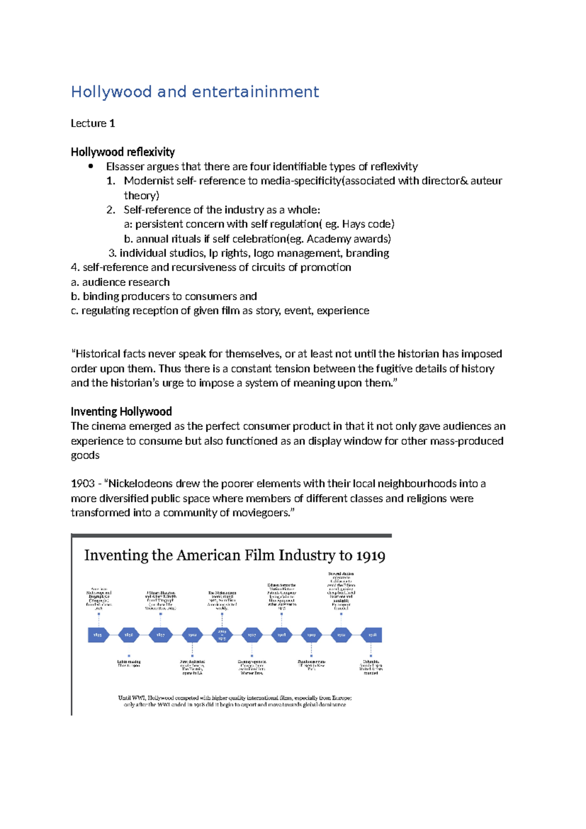 Hollywood and entertaininment - Hollywood and entertaininment Lecture 1 ...