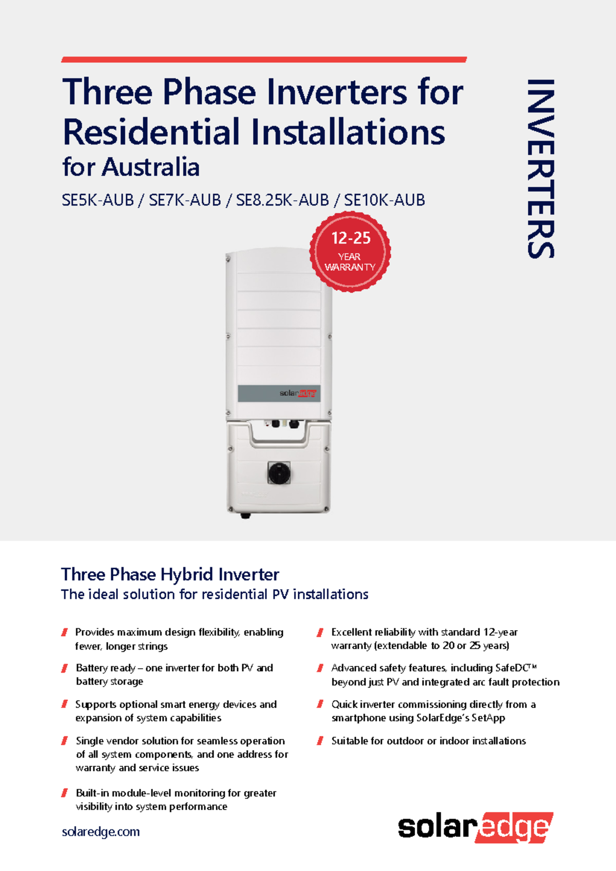Datasheet se-three-phase-hybrid-inverter-aus - Provides maximum design flexibility, enabling ...