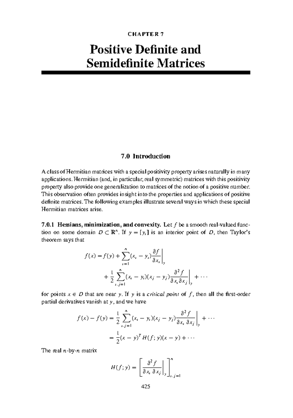 Matrix Analysis 9 - 學習資源 - CHAPTER 7 Positive Definite and Semidefinite Matrices 7 Introduction ...