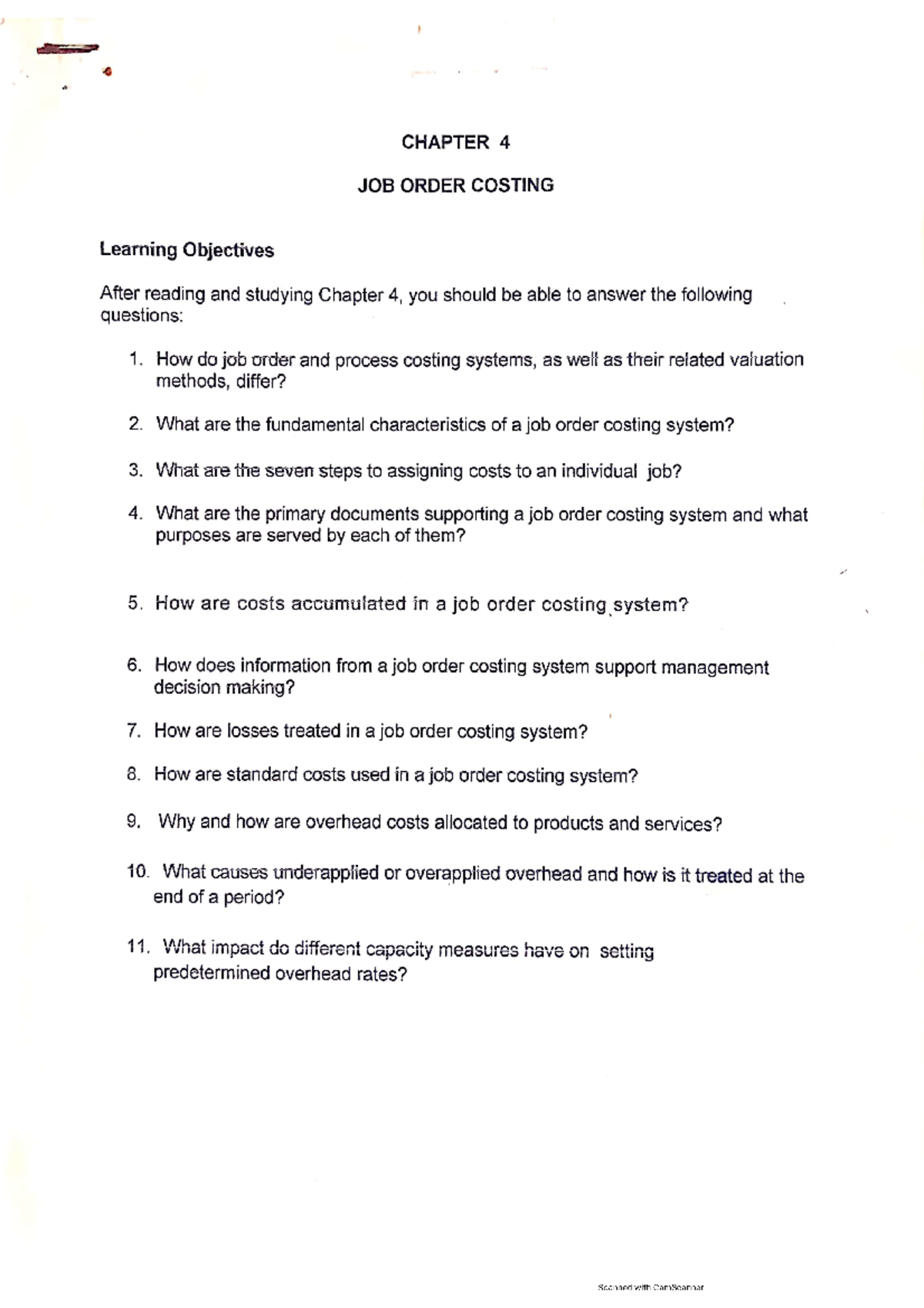 Notes On Job Order Costing In Accounting Practical Accounting 2 Studocu