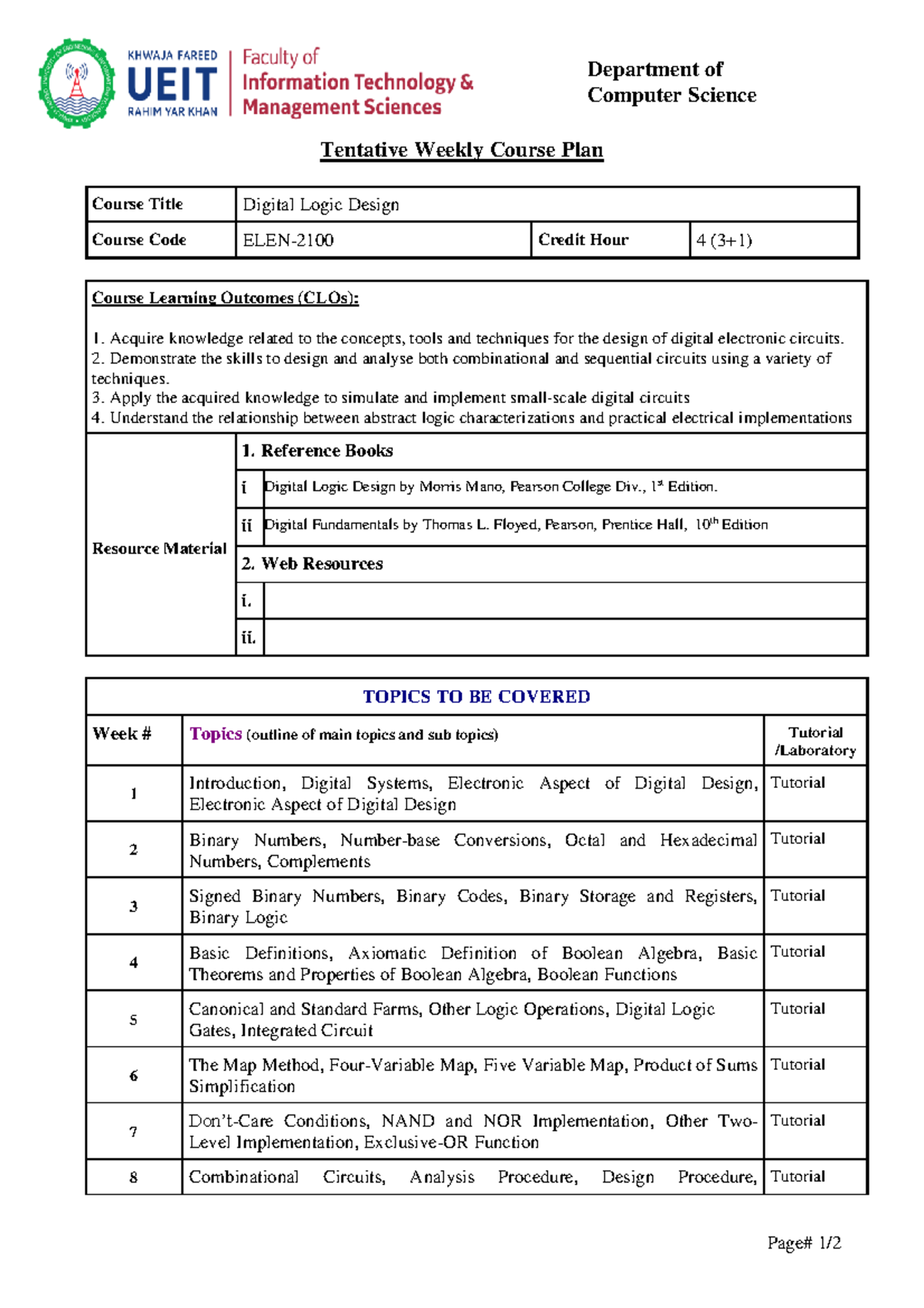 ELEN-2100-Digital Logic Design-Final - Department of Computer Science ...