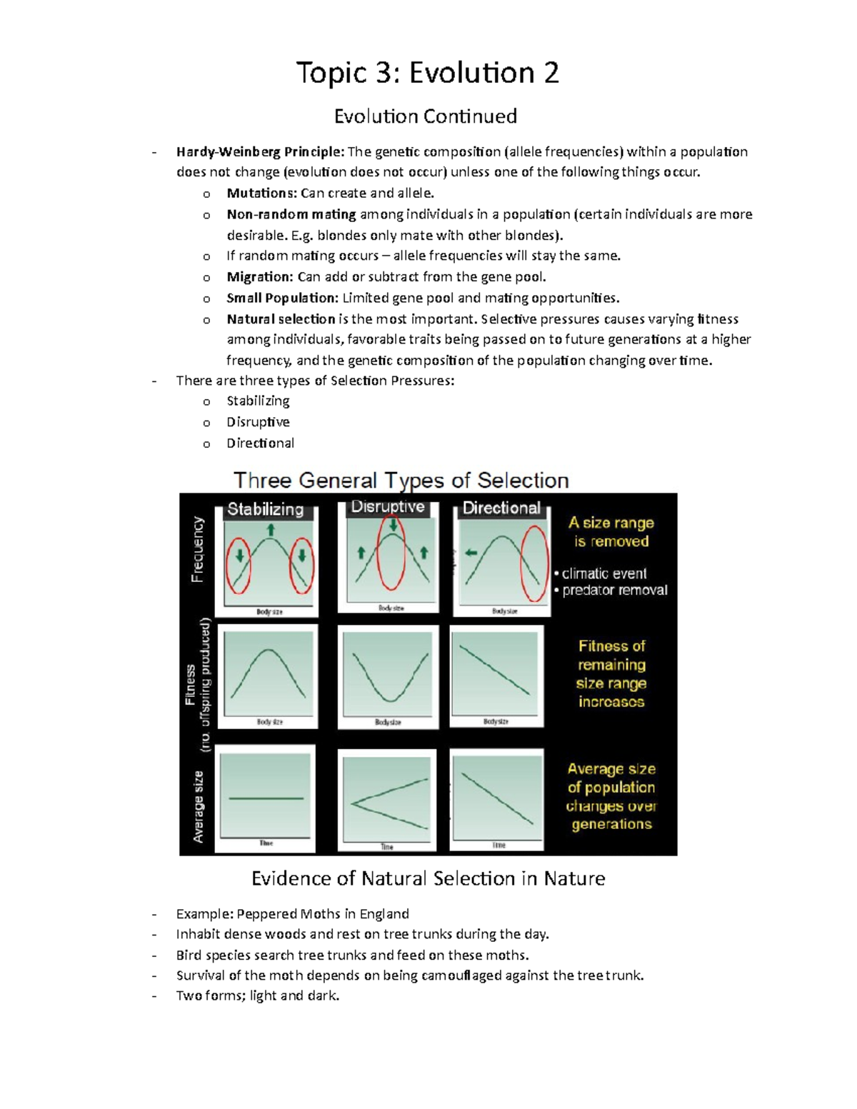 BIOL 2300 Topic 3 Evolution 2 - Topic 3: Evolution 2 Evolution ...
