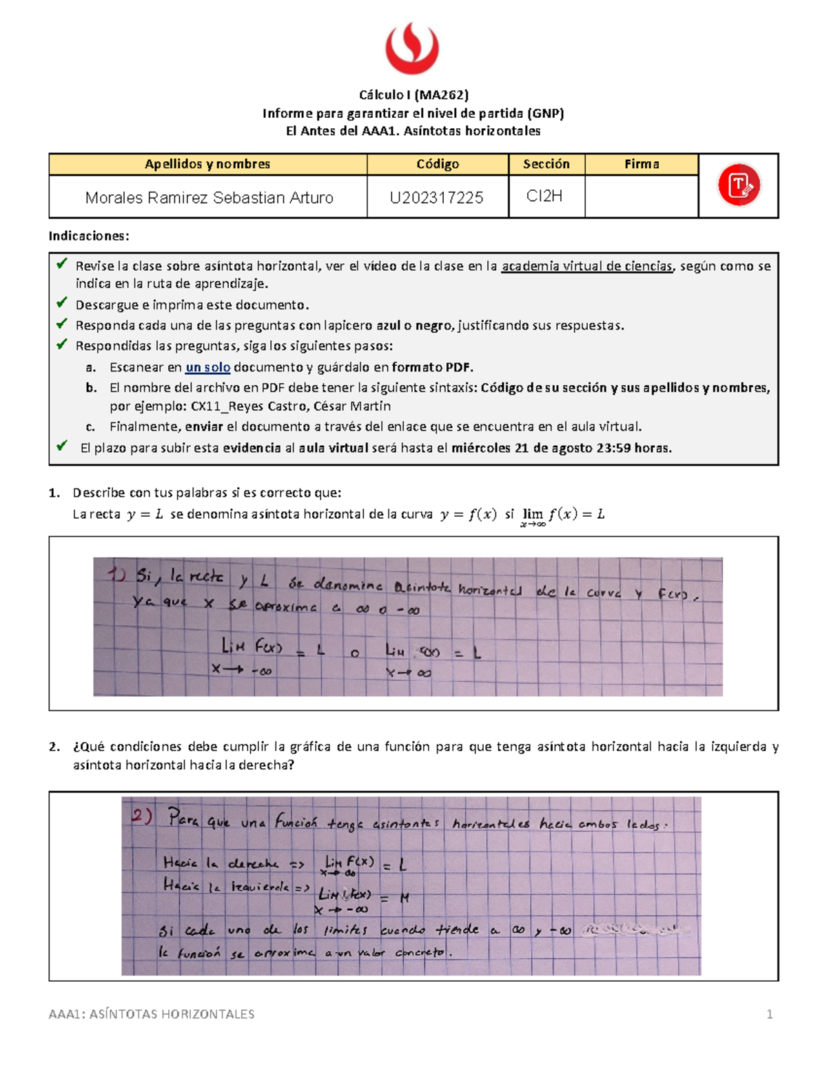 CI2H Morales Ramirez, Sebastian Arturo - AAA1: ASÍNTOTAS HORIZONTALES 1 ...