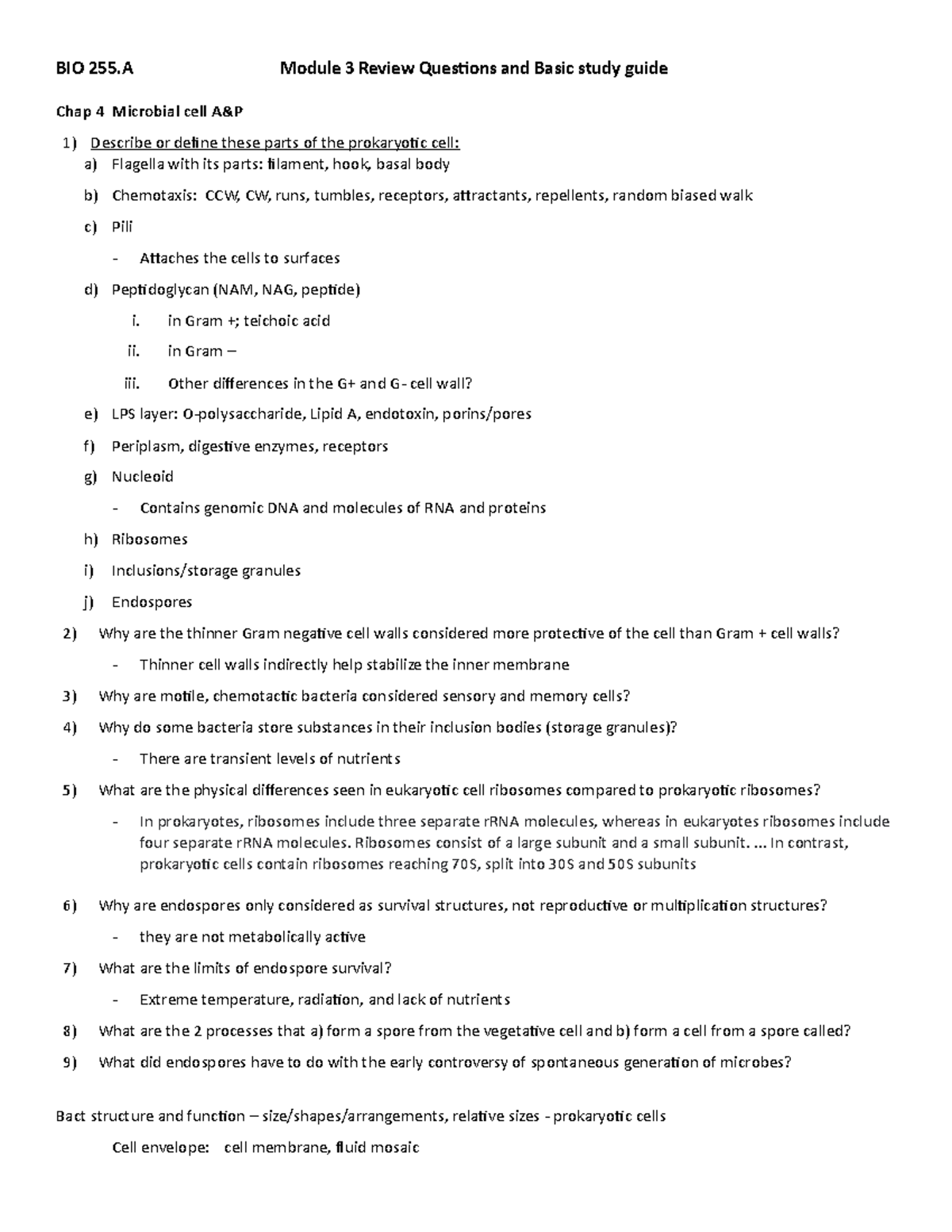 Module 3 Review Questions and Topic Study Guide - BIO 255 Module 3 Review Questions and Basic ...