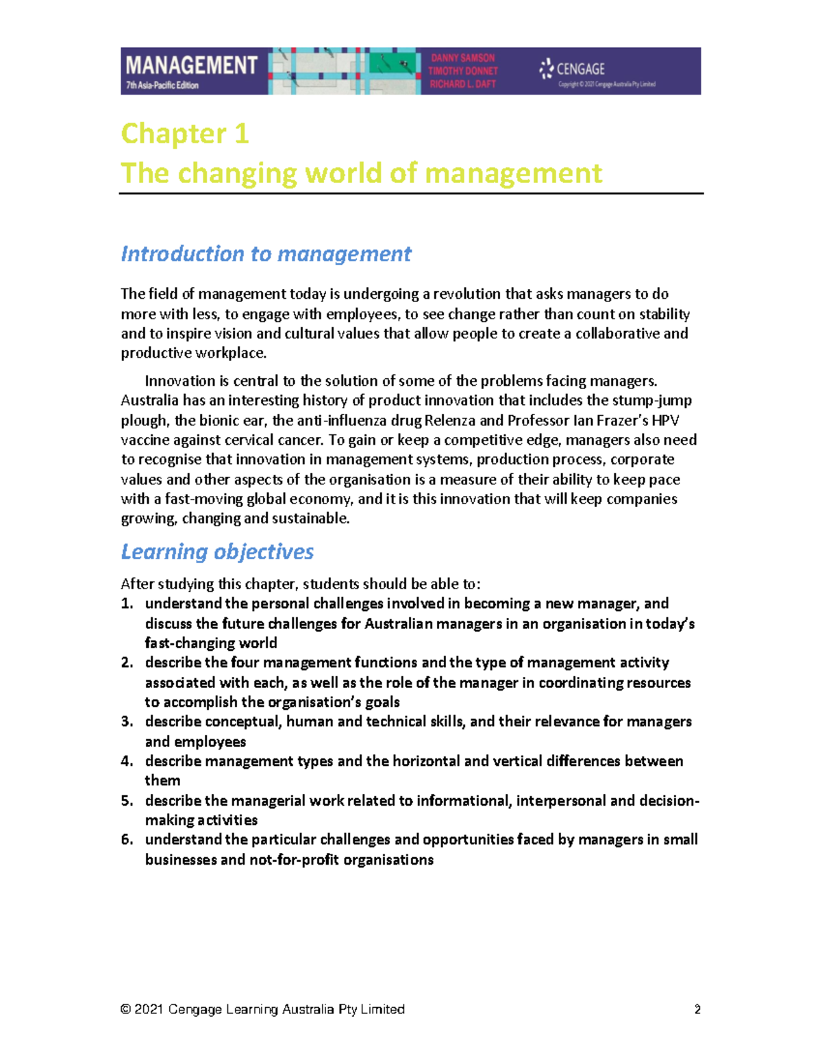Chapter 1 Text Book Summary - Chapter 1 The changing world of ...